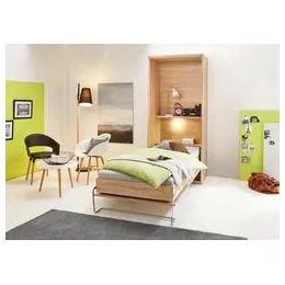 Schrankbett Priess "Ancona", braun (struktureichefarben hell), H:211cm, Schrankbetten, mit Regal und LED-Beleuchtung