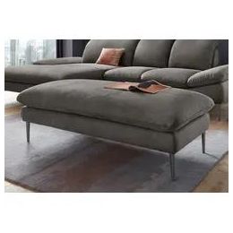 Hocker W.Schillig "enjoy&MORE", grau (antracite s37), B:151cm H:45cm T:71cm, Chenille-Flachgewebe R66 (85% Polyester, 15% Nylon);Longlife Xtra-Leder Z59: Glattleder mit modischer Prägung. Hautstärke 0, 9 - 1, 1 mm;Stoff S37 (100% Polyester), Hocker, Füße schwarz pulverbeschichtet, Breite 151 cm