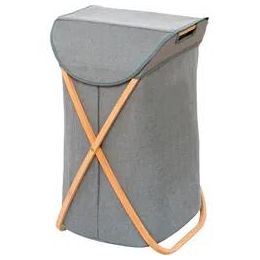 Wäschesortierer Wenko "Bahari", braun, B:40cm H:68cm T:46cm, Bambus, Baumwolle, Polyester, Wäschesammler