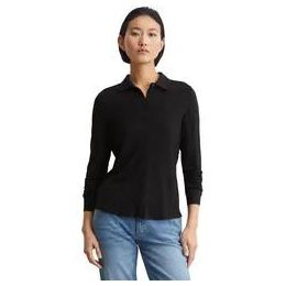 Marc O'Polo Blusenshirt MARC O'POLO "aus LENZINGTM ECOVEROTM", Damen, Gr. M, schwarz, Obermaterial: 94% Viskose, 6% Elasthan, unifarben, regular fit, Bündchen, Shirts