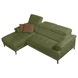Ecksofa Egoitaliano "Soul, Design und Sitzkomfort auf hohem Niveau, tolle Details, L-Form", grün (kiwi), B:250cm H:99cm T:166cm, Sofas, mit Recamiere, inkl. Kopfteilverstellung