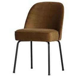 Esszimmerstuhl Woood "Stockholm", gelb (honiggelb, schwarz), B:50cm H:82,5cm T:57cm, 100% Polyester, Stühle, Polsterstuhl, 4-Fuß-Metallgestell, Breite 50 cm