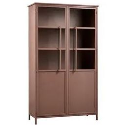 Vitrine Woood "Exhibit", braun, B:99cm H:170cm T:44cm, Eisen, Schränke, Standvitrine, mit Glastüren und viel Stauraum, H 170 cm x B 99 cm