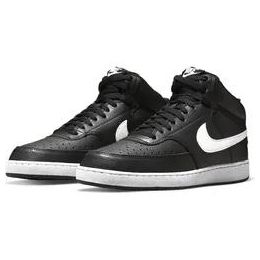 Sneaker Nike SPORTSWEAR "COURT VISION MID NEXT NATURE", Gr. 42, schwarz-weiß (schwarz, weiß), Synthetik, Schuhe, inspiriert vom Design des Nike Air Jordan
