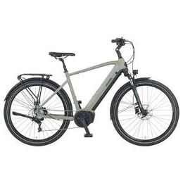 E-Bike Prophete "Entdecker 4.0" Gr. 54, grau (moosgrau matt, schwarz), Elektrofahrräder, 54cm, 28 Zoll (71,12cm), Pedelec, Elektrofahrrad für Herren, Topseller
