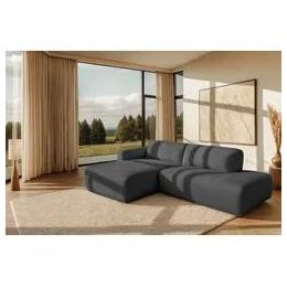 Ecksofa Andas "Myrland", grau (gray), B:222cm H:72cm T:166cm, 100% PES, Sofas, Breite 222 cm, Chenille, Easy Clean Stoff, mit Kaltschaum
