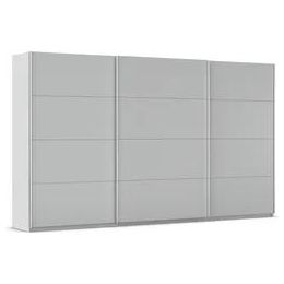 Schwebet&uuml;renschrank OTTO HOME "Kleiderschrank Schrank Garderobe AGORDO mit Dekor- oder Hochglanzfront", grau (seidengrau, griffleisten alufarbig), B:360cm H:210cm T:62cm, Holzwerkstoff, Schr&auml;nke, Schwebet&uuml;renschrank, in 4 Breiten und 2 H&ouml;hen MADE IN GERMANY