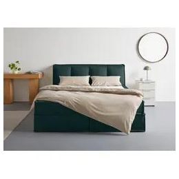 Boxspringbett "Addyson", grün (hunter), B:190cm L:230cm, 88% Polyester, 12% Polyamid, LeGer Home by Lena Gercke, Komplettbetten, Boxspringbett inkl. Topper, 2 Matratzen