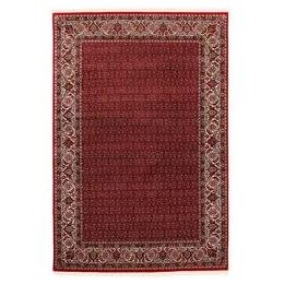 Orientteppich OCI DIE TEPPICHMARKE "Sultan Herati" Gr. 31, rot (rot, creme), B:140cm H:15mm L:200cm, Viskose, Wolle, Teppiche, Fransenteppich, hochwertig handgeknüpft, mit Fransen, Wohnzimmer