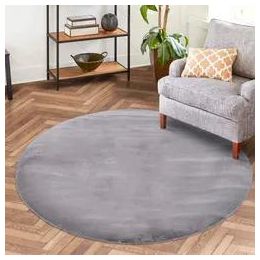 Hochflor-Teppich Carpet City "TOPIA400", grau, H:21mm Ø:160cm, Obermaterial: 100% Polyester, Teppiche, besonders weich und kuschelig durch Polyester, Uni-Farben