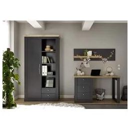 Büromöbel-Set Home Affaire "Westminster", grau (grau dunkel), B:246cm H:203cm T:60cm, Holzwerkstoff, Metall, Arbeitsmöbel-Sets, im romantischen Landhausstil, exclusiv by Otto