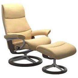 Relaxsessel stressless "View", gelb, B:78cm H:108cm T:78cm, Leder BATICK: BATICK ist ein leicht korrigiertes, durchgef&auml;rbtes und genarbtes M&ouml;belleder, bei dem die meisten Unebenheiten und Spuren in der Regel entfernt wurden.;Leder PALOMA: PALOMA ist ein durchgef&auml;rbtes Semianilin-M&ouml;belleder mit nat&uuml;rlicher Narbung.;ROHLEDER Stoff Q2 FARON: Ein fester zuverl&auml;ssiger Boucl&eacute; mit einem strukturierten Au