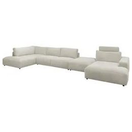 Wohnlandschaft Musterring "Lucia U-Form", grau (hellgrau), B:504cm H:81cm T:204cm, Sofas, Cord-Bezug, inklusive Kopfstütze, Gesamtbreite 524 cm