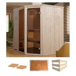 Sauna Weka "Varberg 2", beige (natur), ohne Ofen, (ohne Ofen), Saunen, ohne Ofen