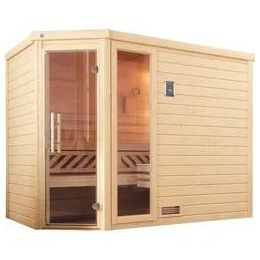 Sauna Weka "Turku", beige (natur), Bio-Ofen, externe Steuerung, 7,5 kW, Saunen, 7,5 kW Bio-Ofen mit digitaler Steuerung