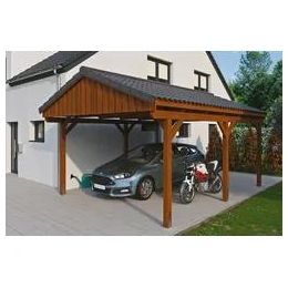 Skan Holz Einzelcarport SKANHOLZ "Fichtelberg", braun, B/H/T: 379cm x, Carports, mit Dachlattung