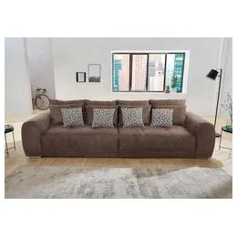 Jockenhöfer Big-Sofa JOCKENHÖFER GRUPPE "Moldau XXL, B: 306 cm", braun, B:306cm H:83cm T:134cm, Feinstruktur (100% Polyester) in Sitz, Rücken- und Zierkissen;Luxus-Microfaser Alca Top (100% Polyester), im Korpus, Sofas, Mega-Sofa, mit Federkern & 4 Zierkissen, Topseller