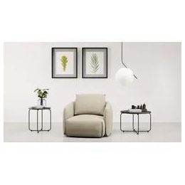 Sessel Trendmanufaktur "Shawn, Loungesessel, Designsessel mit elegant geschwungen Armlehnen", beige (sand), B:98cm H:87cm T:99cm, 95% Polyester, 5% Polyacryl, Sessel, Polstersessel Einzelsessel, organische Form, bequem, mit hochwertigem Bezug