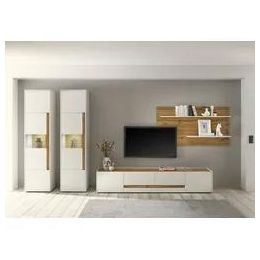 Wohnwand Inosign "City/Giron, moderne Anbauwand, Komplettset in vielen Farben verfügbar", weiß, B:400cm H:197cm T:45cm, Holzwerkstoff, Kastenmöbel-Sets, enthält zwei Vitrinen, ein Lowboard & ein Wandboard