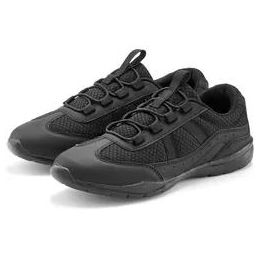 Sneaker Lascana "Freizeitschuh, Halbschuh", Damen, Gr. 40, schwarz, Obermaterial: 50% Lederimitat, 50% Textilmaterial. Futter: 100% Textilmaterial. Decksohle: 100% Textilmaterial. Laufsohle: 100% Synthetik, unifarben, Schuhe, zum Reinschlüpfen mit elastischen Schnürbändern VEGAN