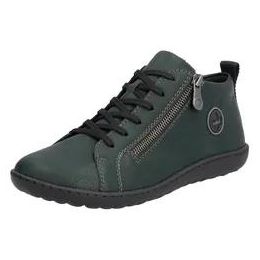 Sneaker Rieker, Damen, Gr. 36, grün (dunkelgrün), Lederimitat, Schuhe, Freizeitschuh, Halbschuh, Schnürschuh in bequemer Form