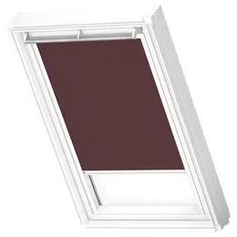 Verdunklungsrollo Velux "DKL 4559SWL, Farbe: rehbraun", braun (rehbraun, wei&szlig;), M08, stufenlos positionierbar, Polyester, Rollos, Verdunklungsrollo, wei&szlig;e F&uuml;hrungsschienen & Griffleiste