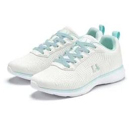 Sneaker Lascana, Damen, Gr. 37, grün (weiß, mint), Obermaterial: 60% Textilmaterial, 40% Lederimitat. Futter: 100% Textilmaterial. Decksohle: 100% Textilmaterial. Laufsohle: 100% Synthetik, kontrastfarbene Details, unifarben, Schuhe, Freizeitschuh, Halbschuh im sportiven Look VEGAN