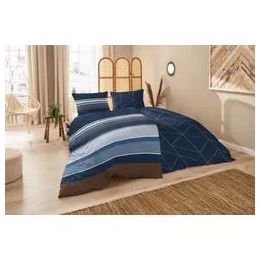 Bettwäsche Primera "Feinbiber-Bettwäsche", blau (blau, braun, bügeln bei mittlerer temperatur, trocknergeeignet, chemische reinigung nicht erlaubt, nicht bleichen), B/L: 135cm x 200cm, 1 Stk., 1 Stk., Mako-Satin, B/L: 80cm x 80cm, 2 Stk., Mako-Satin, Obermaterial: 100% Baumwolle, Bettwäsche, samtweich und natürlich aus reiner Baumwolle