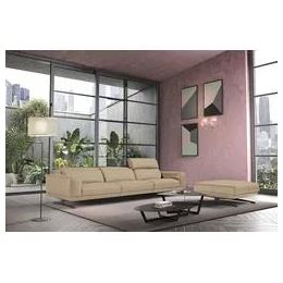 3-Sitzer Egoitaliano "Gloria, super bequem, hochwertige Verarbeitung, edles Design, Megasofa", beige (champagner), B:327cm H:96cm T:109cm, Leder »BULL« (echtes Rindsleder). Geschliffenes, pigmentiertes und behandeltes Rindsleder mit einer Dicke von 1, 3-1, 5 mm. Dieses Leder zeigt eine ziemlich weiche Hand mit einem halb undurchsichtigen Aussehen. Es handelt sich um ein geschütztes Leder. Eine lei
