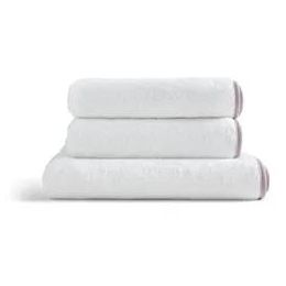 Handtuch Set Christy "Christy", rosa (weiß, rosa), 3 Stk., Walkfrottier, Obermaterial: 100% Baumwolle, Handtuch-Sets, bestehend aus 2 Handtüchern (40x76 cm) und einem Handtuch (50x100 cm)