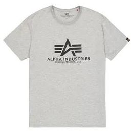 T-Shirt Alpha Industries "Basic T-Shirt BL", Herren, Gr. M, grau (grau heather), Obermaterial: 100% Baumwolle, Shirts