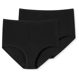 Maxislip Schiesser "95/5", Damen, Gr. 38, schwarz (000, schwarz), Single Jersey, Obermaterial: 95% Baumwolle, 5% Elasthan, unifarben, körpernah, Unterhosen, mit flachen Nähten, Topseller
