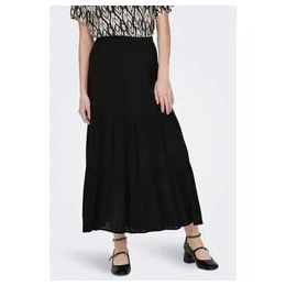 Maxirock Only "ONLMIKKA LIFE LONG SKIRT WVN NOOS", Damen, Gr. XS (34), schwarz, Web, Obermaterial: 100% Viskose, unifarben, wadenlang, Röcke