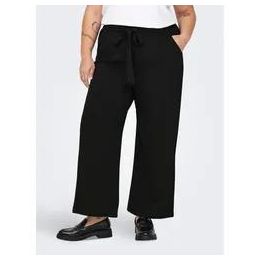 Schlupfhose Only CARMAKOMA "CARLUX LIFE PALAZZO ANKLE PANT NOOS", Damen, Gr. 48, N-Gr, schwarz, Web, Obermaterial: 95% Polyester, 3% Elasthan, 2% sonstige Fasern, unifarben, regular fit knöchellang, Hosen, Sommerhose