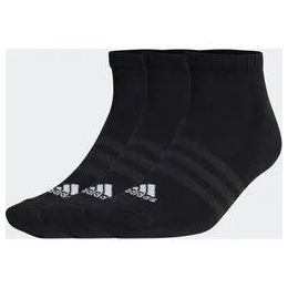 Funktionssocken Adidas PERFORMANCE "CUSHIONED LOWCUT SOCKEN, 3 PAAR", Herren, Gr. XL (46/48), schwarz (schwarz, weiß), Obermaterial: 62% Baumwolle, 36% Polyester, 1% Elasthan, 1% sonstige Fasern, gestreift, Socken, Sneaker Socken, Kurzsocken, 3er Packung
