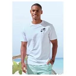 Beach Time T-Shirt BEACHTIME "mit großem Rückenprint", Herren, Gr. L (52/54), weiß, Single Jersey, Obermaterial: 100% Baumwolle, bedruckt, regular fit, Rundhals, abgesteppte Kante, Shirts, Regular-Fit, mit Print vorn und hinten