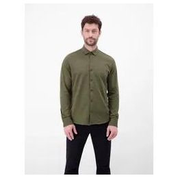 Langarmhemd Lerros "Lerros Herren Jerseyhemd, Stil trifft auf Komfort", Herren, Gr. L, Normalgrößen, nordic olive, 100% Baumwolle, Hemden