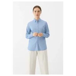 Hemdbluse Only "ONLBERIT LIFE L/S SHIRT WVN", Damen, Gr. L, blau bell stripes:schwarz, cd stripes, Web, Obermaterial: 100% Viskose, gestreift, regular fit Po-bedeckend, Manschette, Blusen