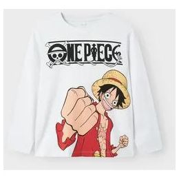 Langarmshirt name it "NKMARK ONEPIECE LS NREG TOP BOX NOOS VDE", Jungen, Gr. 146/152, weiß (hellweiß (blank)), Jersey, Obermaterial: 100% Baumwolle, Basic hüftbedeckend, Rundhals, abgesteppte Kante, Shirts