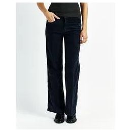Cordhose Gang "94AMELIE WIDE", Damen, Gr. 32, N-Gr, schwarz navy, Cord, Obermaterial: 47% Lyocell, 41% Baumwolle, 11% Polyester, 1% Elasthan, straight fit lang, Hosen, Wide Fit mit geradem Bein