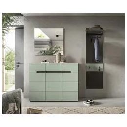 Garderoben-Set Inosign "REHAT, TOPSELLER, 3-teilig, Breite 180 cm, individuell erweiterbar", basalt grau nb, smoke grün nb, Kastenmöbel-Sets, Garderobenkombination, Kombination, Set, Flurgarderobe, Diele