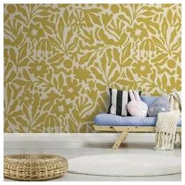 Fototapete Art for the home "Grafik Joy", gelb, H:2,8m L:2,8m, Vlies, Tapeten, Design Tapeten