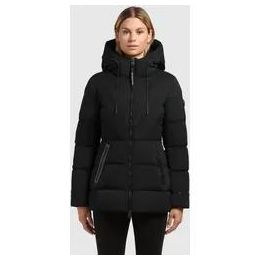 Steppjacke Khujo "RABB", Damen, Gr. XL (42), schwarz, Steppware, Obermaterial: 100% Polyester. Futter: 100% Nylon. Wattierung: 100% Polyester, unifarben, hüftbedeckend, elastischer Bund, Jacken, Applikationen aus Lederimitat