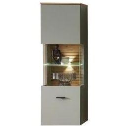 Hängevitrine Innostyle "INA Hängevitrine, 40 x 124 x 36 cm (B/H/T)", schilfgrün, artisan eiche, B:40cm H:124cm T:36cm, ABS-Kunststoff, Glas, Holzwerkstoff, MDF, Metall, Schränke, L/R verwendbar, inkl. Beleuchtung, Softclose