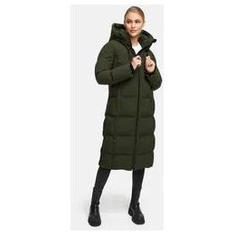 Winterjacke Marikoo "Tikoraa", Damen, Gr. 5XL, schwarz olive, Obermaterial: 100% Polyester; Futter: 100% Polyester; Wattierung: 100% Polyester; Ärmelfutter: 100% Polyester, Jacken, mit extra langem Schnitt und hohem Kragen