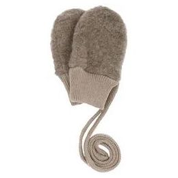 Fäustlinge MaxiMo, Baby, Gr. 3M, braun (braunmeliert), Fleece, Wolle, unifarben, Handschuhe, atmungsaktiv, wärmend, Wollfleece