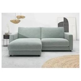 Ecksofa Home Affaire "Ecksofa Jiro, L-Form, große Sitztiefe, Breite 226 cm", sage, B:226cm H:85cm T:190cm, 100% Polyester, Sofas, lose Sitz- & Rückenkissen, weicher Polsteraufbau, komfortabel & modern
