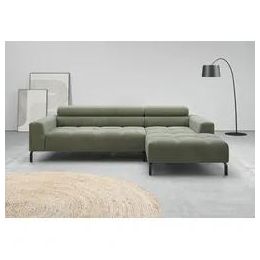 Ecksofa Home Affaire "Ecksofa Claya, L-Form, Kopfteilverstellung, Breite 258 cm", turtle, B:258cm H:71cm T:179cm, 88% Polyester, 12% Polyacryl, Sofas, Moderne Steppung, weicher Polsteraufbau & saugroboterfreundliche Höhe