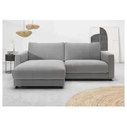 Ecksofa Home Affaire "Ecksofa Jiro, L-Form, große Sitztiefe, Breite 226 cm", platin, B:226cm H:85cm T:190cm, 100% Polyester, Sofas, lose Sitz- & Rückenkissen, weicher Polsteraufbau, komfortabel & modern