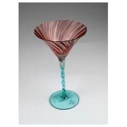 Cocktailglas AM Design "Handgefertigt", pink, blau, B:12cm H:21cm, Glas, Trinkgefäße, 2er Set